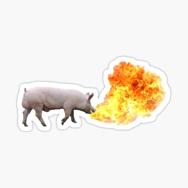 "Fire Breathing Pig" Sticker for Sale by DLPemberton | Redbubble