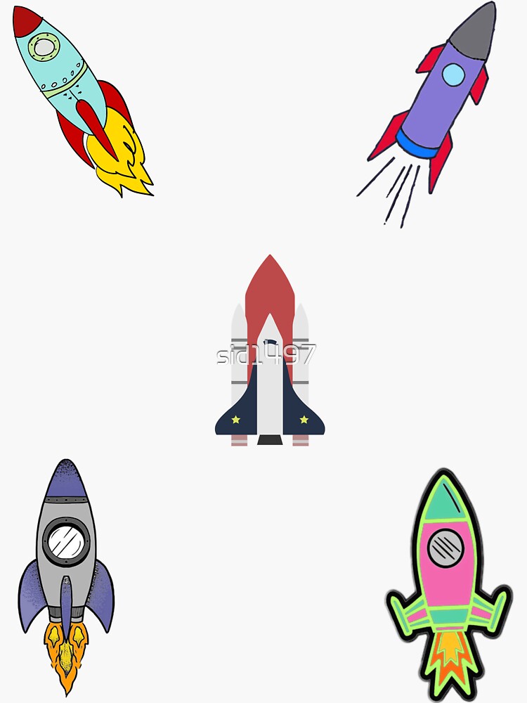 "Rocket doodle pack" Sticker for Sale by sid1497 | Redbubble