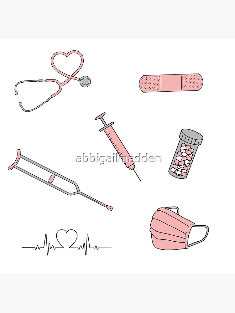 "Doctor Nurse Sticker Pack - Pink" Art Print for Sale by abbigailmadden ...