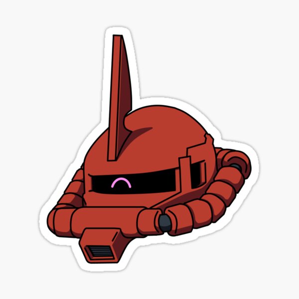 "GUNDAM | ZEON CHAR'S ZAKU 2 HAPPY FACE HEAD" Sticker for Sale by ...