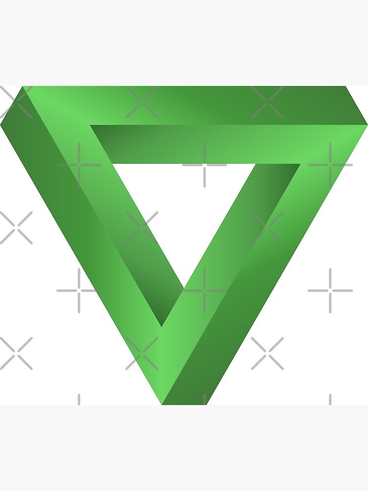 "The Impossible Penrose Triangle Optical Illusion Art ( Green )" Poster ...