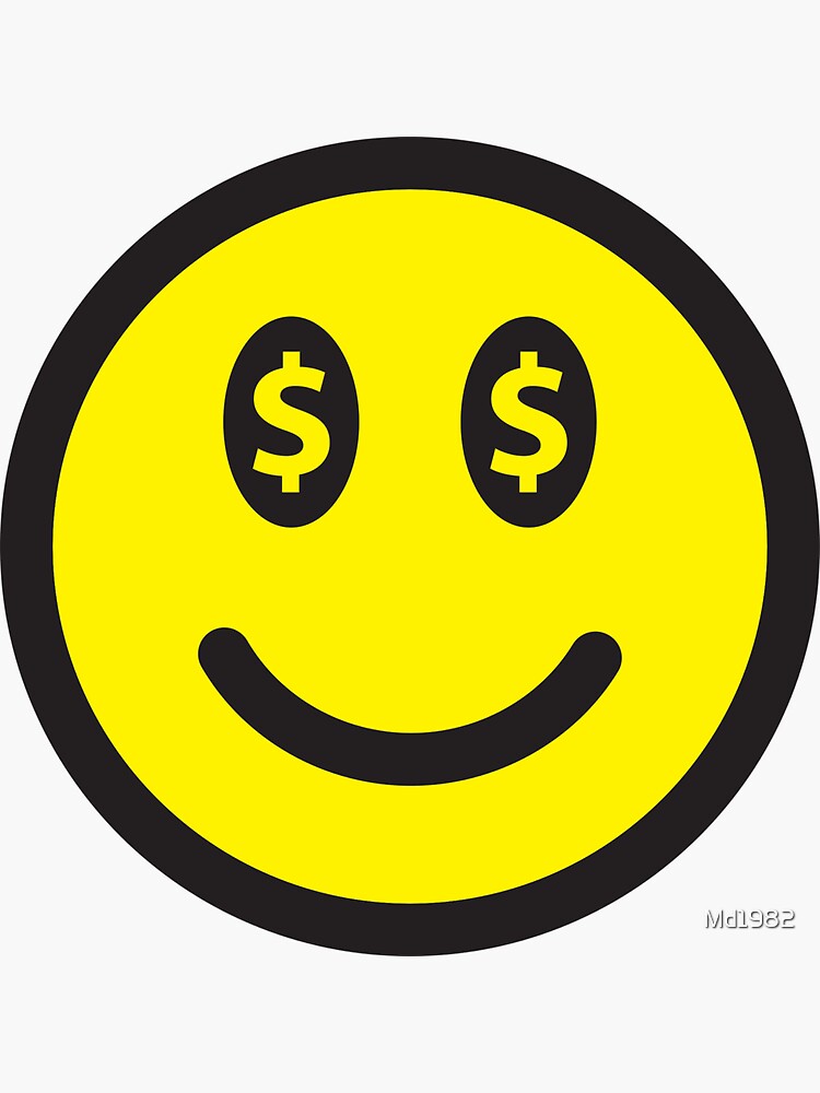 "Money smiley face " Sticker by Md1982 | Redbubble