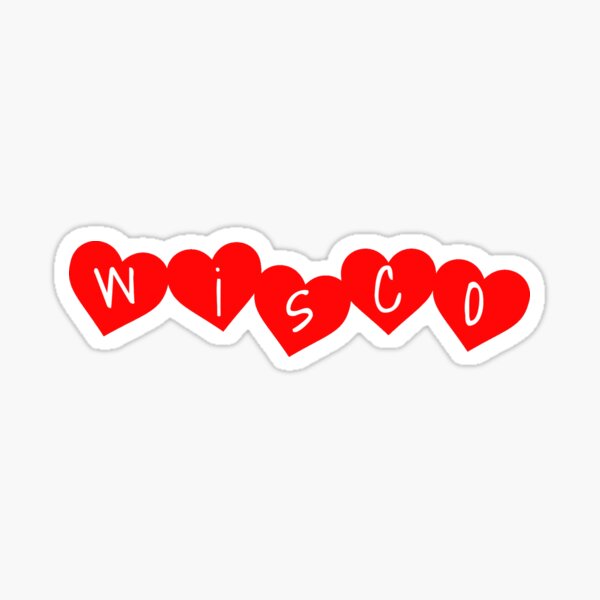 "wisco hearts" Sticker for Sale by sgstickerss | Redbubble
