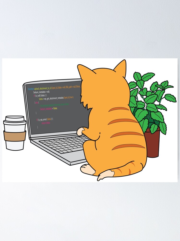 "Programming cat" Poster for Sale by NGLArt | Redbubble