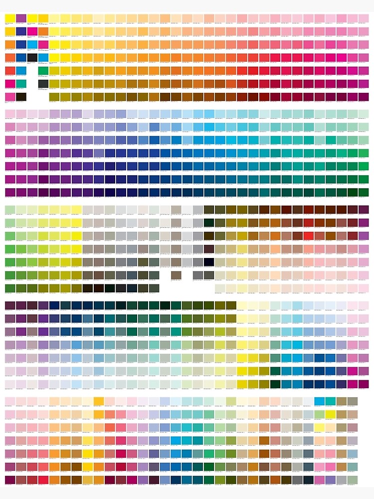  Colour Chart With Codes Canvas Print For Sale By Pham Redbubble