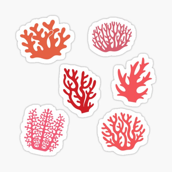 "Pink Coral Sticker Set" Sticker by GillyMc | Redbubble