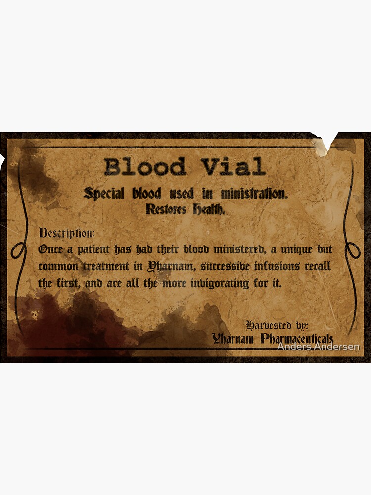 "Blood Vial - Bloodborne" Sticker for Sale by Anders Andersen | Redbubble