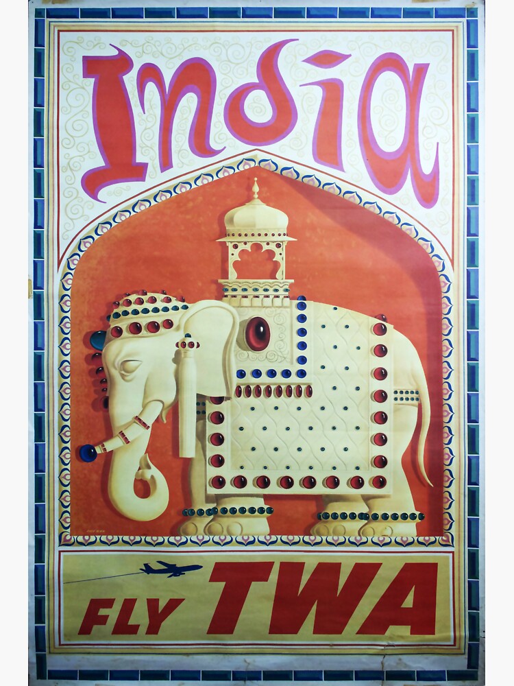 "retro India" Sticker by CorasPosters | Redbubble
