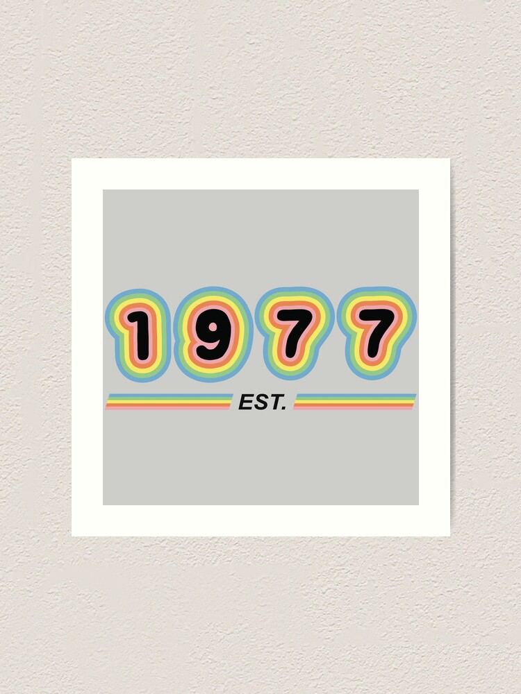 "est 1977 vintage rainbow" Art Print for Sale by poppingcandy | Redbubble