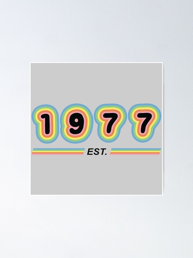 "est 1977 vintage rainbow" Poster by poppingcandy | Redbubble