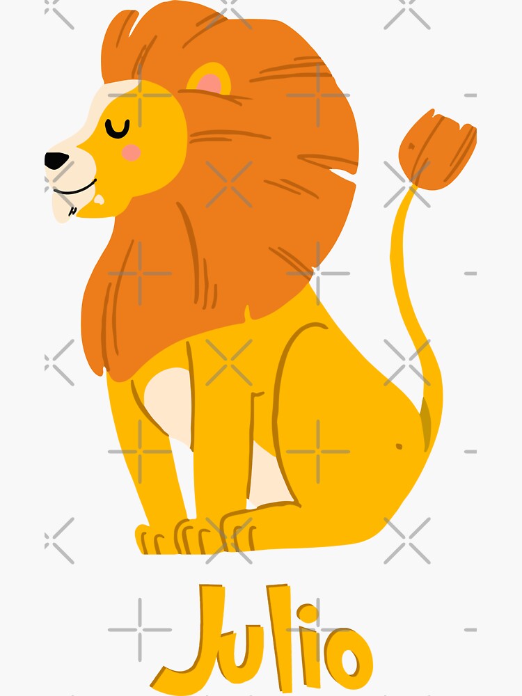 "Julio Lion Baby Boy Wild Animal Name" Sticker for Sale by HelloFromAja ...