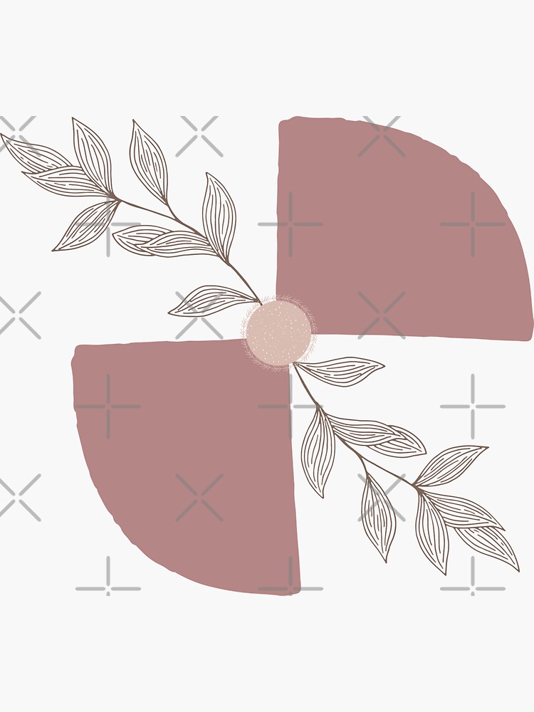 " Boho Circle Abstract Shape Warm toned Print" Sticker for Sale by ...