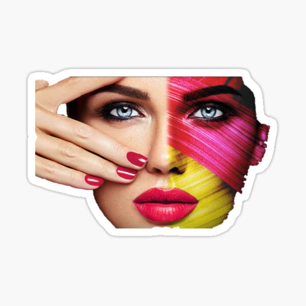 "BEAUTY FACE" Sticker for Sale by ELEGANZZIA | Redbubble