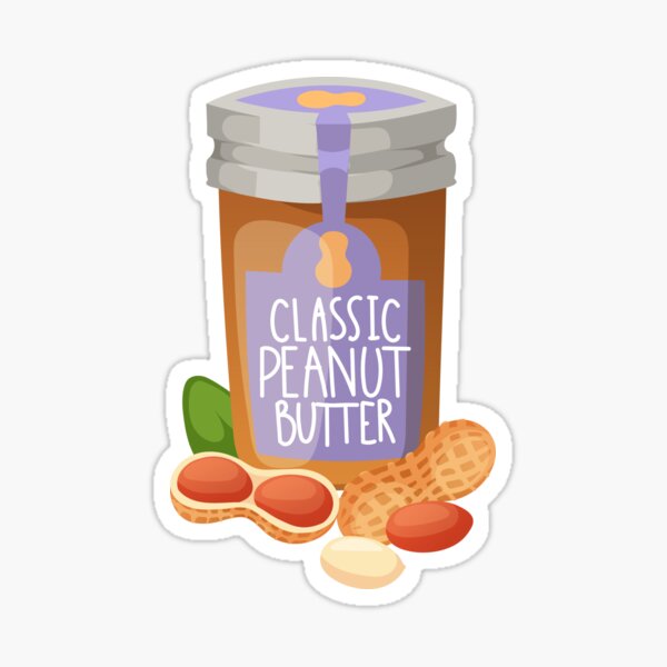 "Jar of Classic Peanut Butter" Sticker by NiftyTrinket | Redbubble