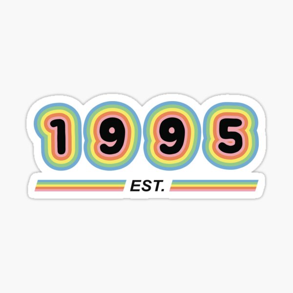 "est 1995 vintage rainbow" Sticker for Sale by poppingcandy | Redbubble