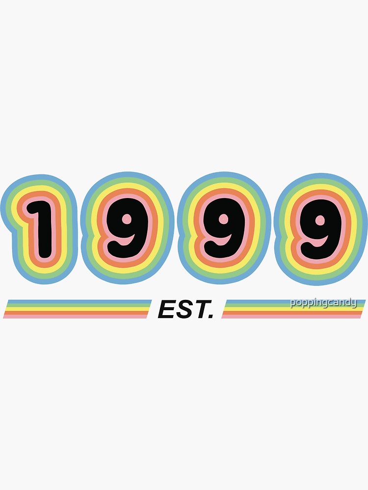 "est 1999 vintage rainbow" Sticker for Sale by poppingcandy | Redbubble