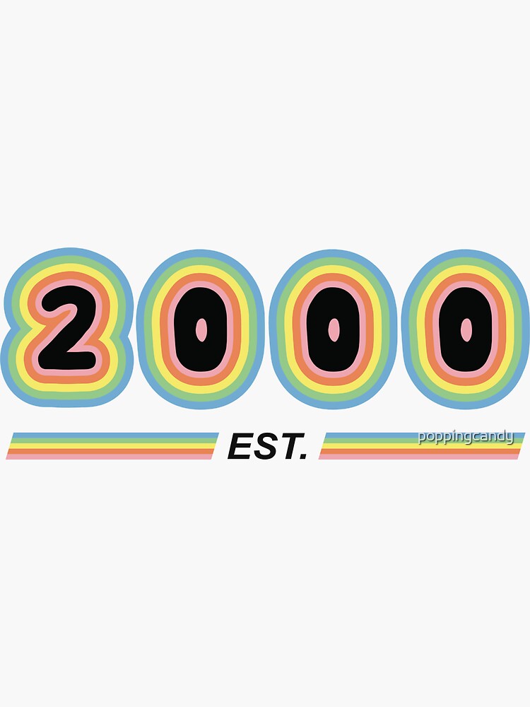 Pegatina «est 2000 vintage arcoiris» de poppingcandy | Redbubble
