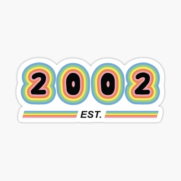 "est 2002 vintage rainbow" Sticker for Sale by poppingcandy | Redbubble