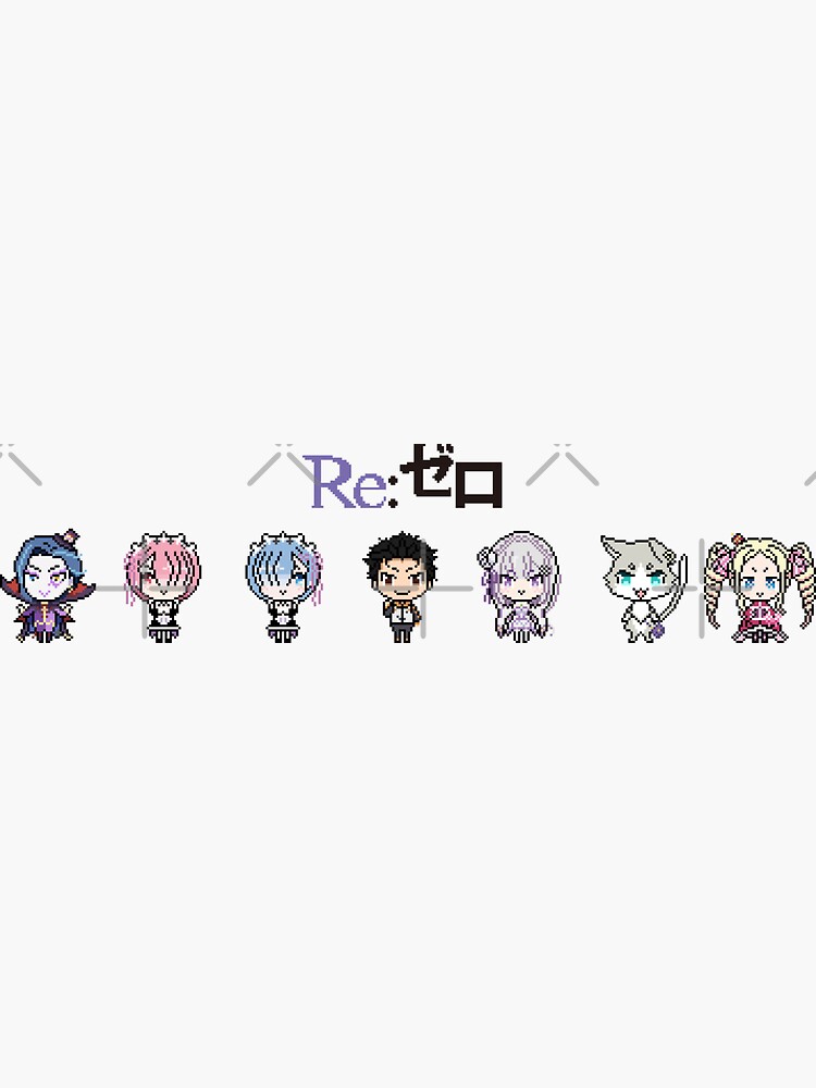 Pegatina «Re: Zero Pixel Art» de travelgorgor | Redbubble