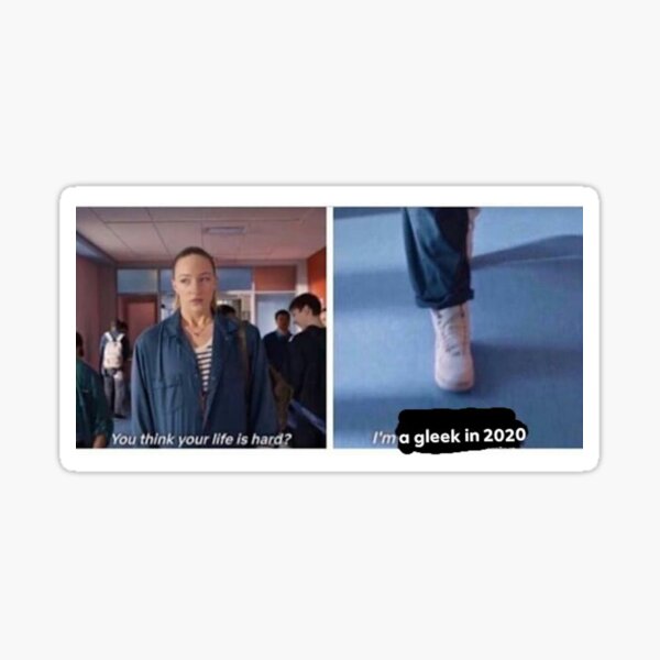 "if tall girl was a gleek!" Sticker for Sale by sarahacatlin | Redbubble