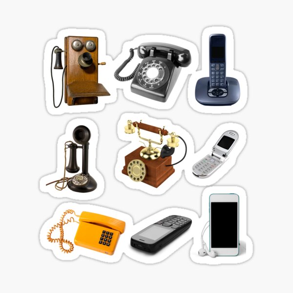 "Phones Old and New" Sticker for Sale by DLPemberton | Redbubble