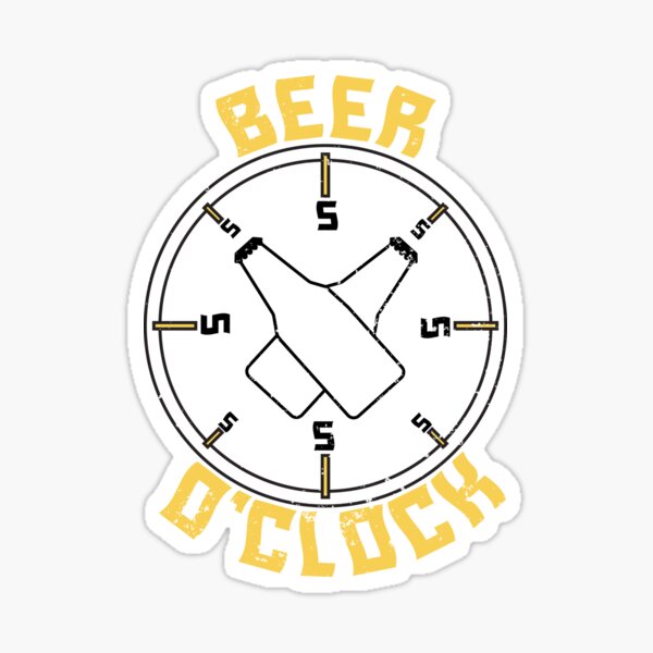 "Beer o' Clock" Sticker for Sale by kammsdesigns | Redbubble