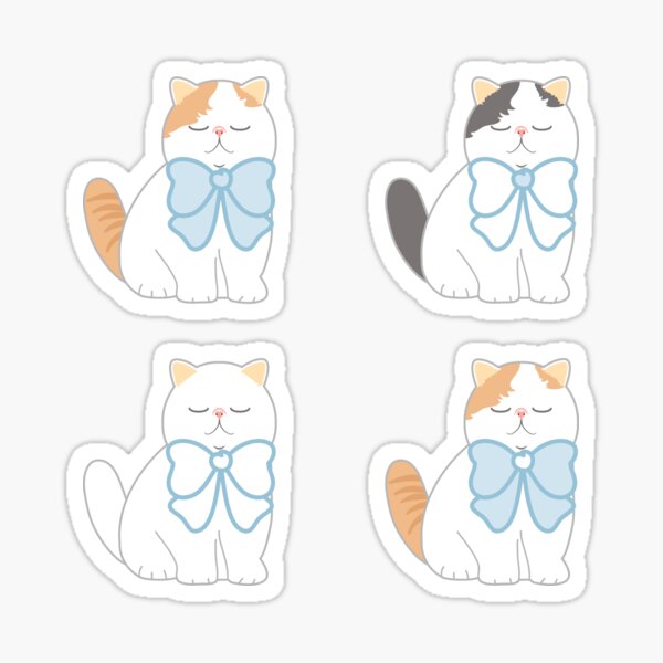 "Persian Kitten Exotic Shorthair and Ribbon Bow" Sticker for Sale by ...