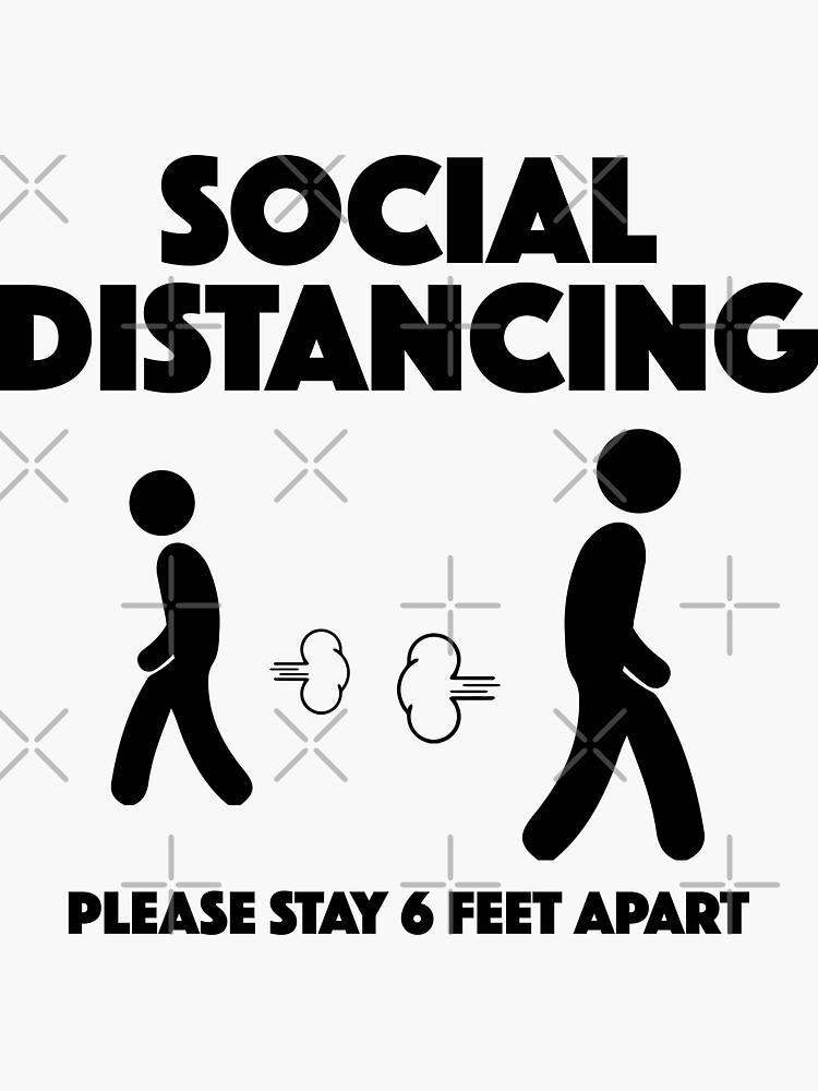 "Social Distancing Fart" Sticker for Sale by OuterWear | Redbubble