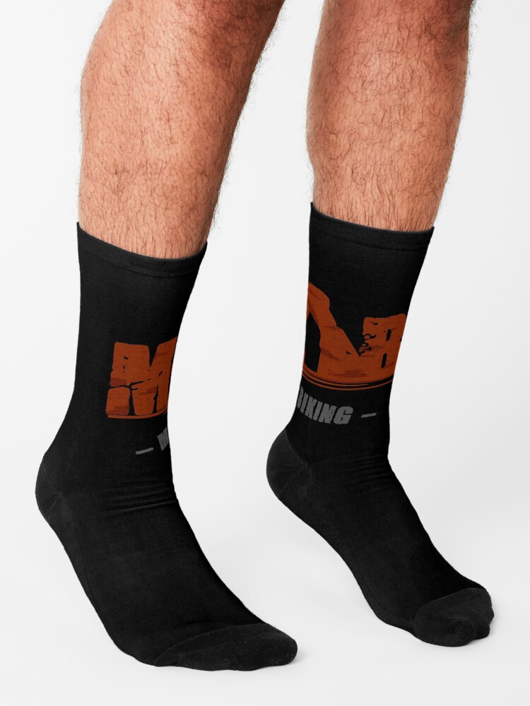 "MOAB Mountain Bike - Bikers Biking Lovers" Socks for Sale by Dressed ...