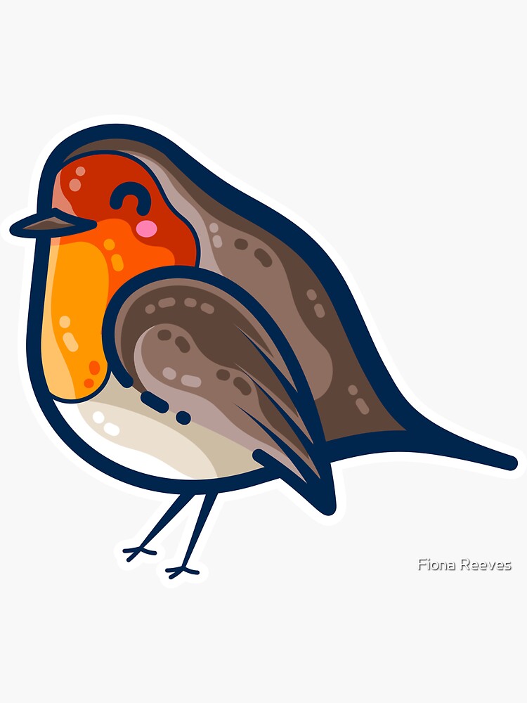 "Robin Kawaii Cute Bird" Sticker for Sale by freeves | Redbubble