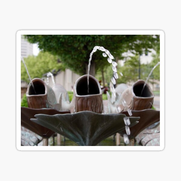 "Fish Fountain" Sticker for Sale by mark-bugs-org | Redbubble