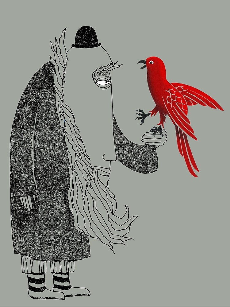 "Darwin and red bird" Art Print for Sale by SusanSanford | Redbubble