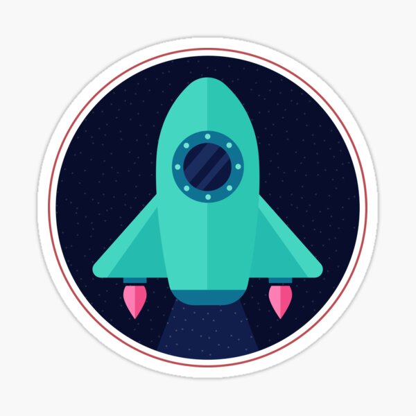 "Space Rocket Launch" Sticker by CatchyTees4U | Redbubble