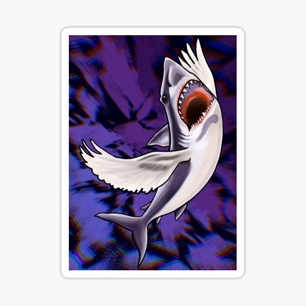 "Flying Great White" Sticker by allihend89 | Redbubble
