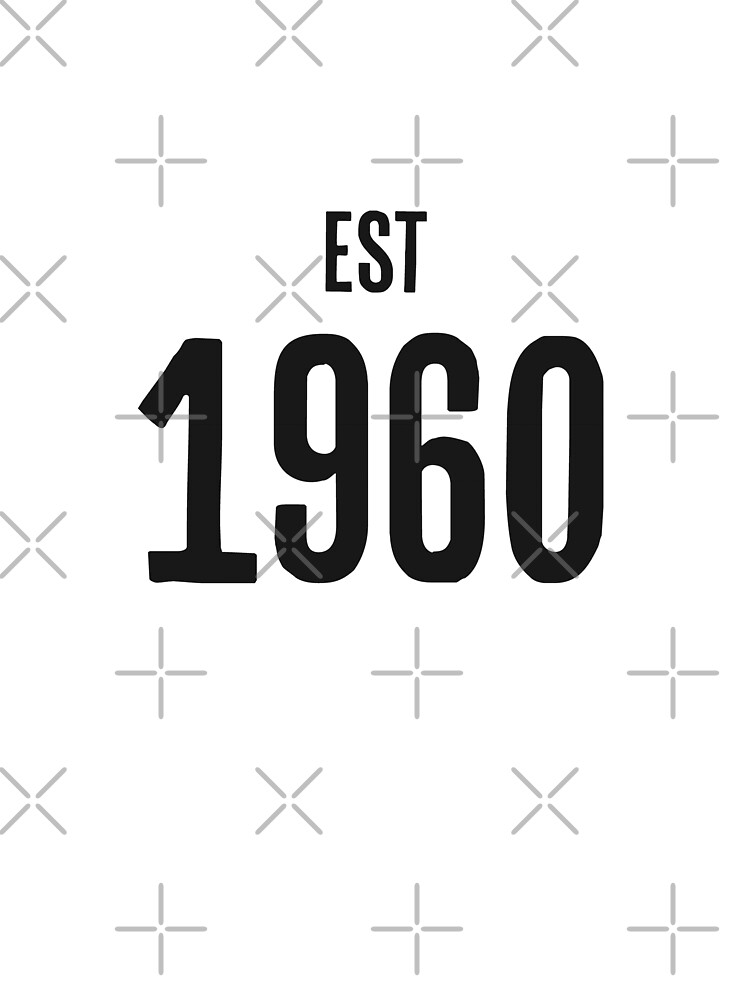 "Established 1960 | Est 1960" Sticker for Sale by art-fox | Redbubble