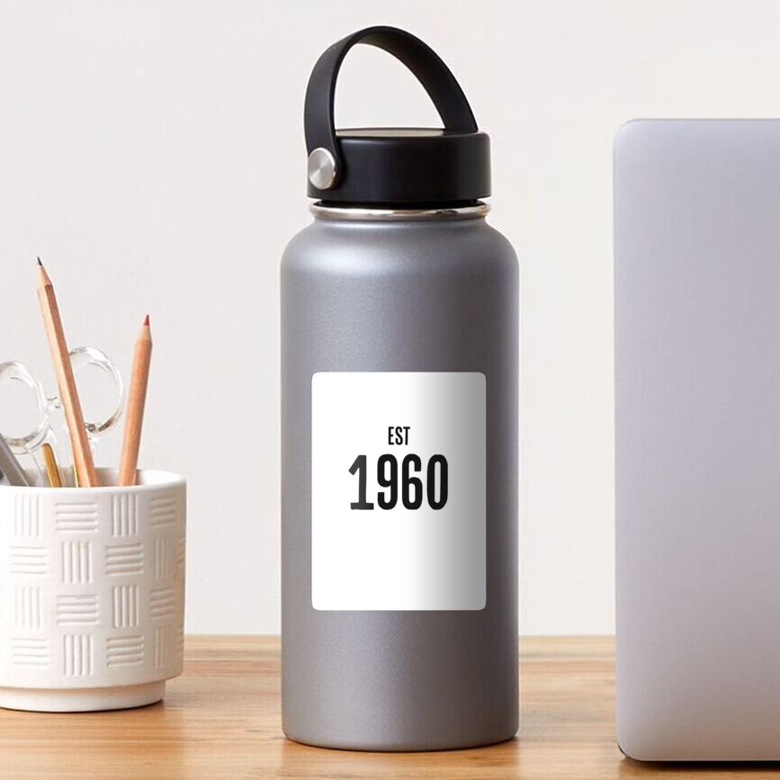 "Established 1960 | Est 1960" Sticker for Sale by art-fox | Redbubble
