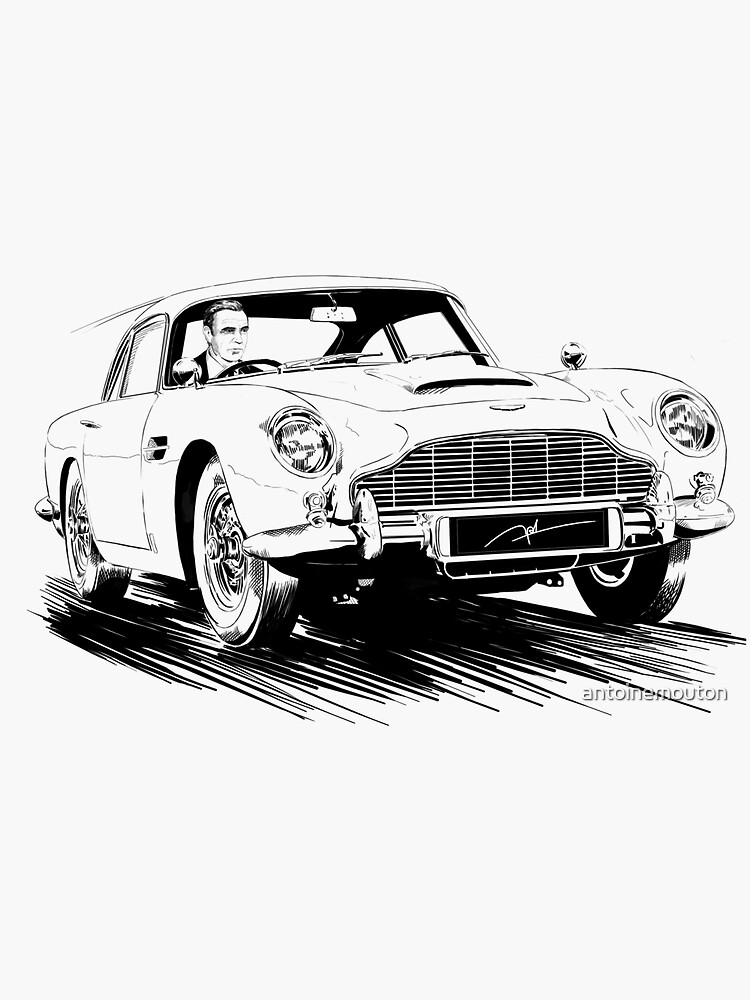 "Aston Martin DB5 James Bond" Sticker for Sale by antoinemouton | Redbubble