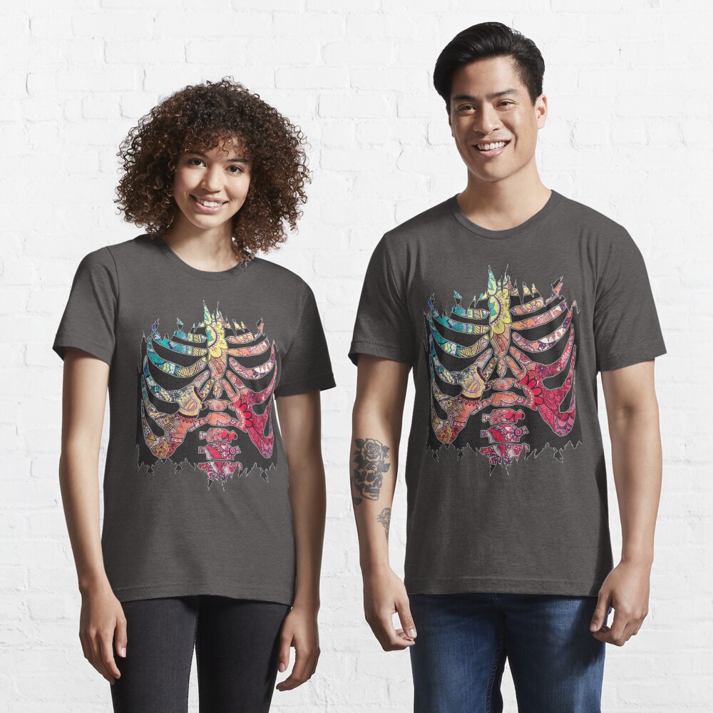 "Rainbow Ripped Ribcage" T-shirt for Sale by AllisonDawn15 | Redbubble ...