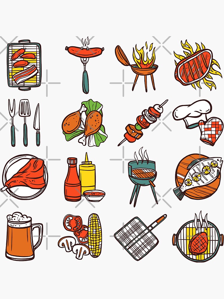"Barbecue, BBQ." Sticker for Sale by Stratoguayota | Redbubble