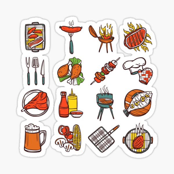 "Barbecue, BBQ." Sticker for Sale by Stratoguayota | Redbubble