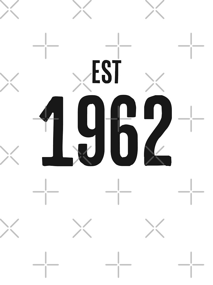 "Established 1962 | Est 1962" Sticker for Sale by art-fox | Redbubble