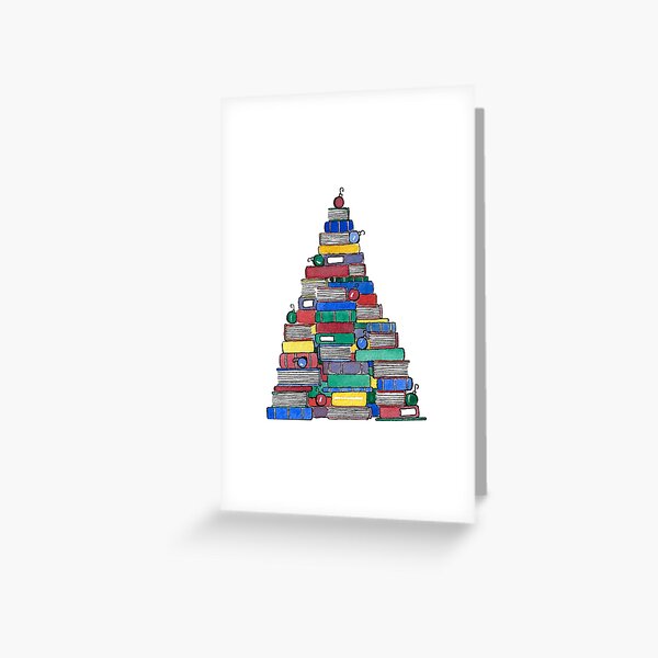 "Colorful Christmas Book Tree" Greeting Card for Sale by gentlecounsel ...