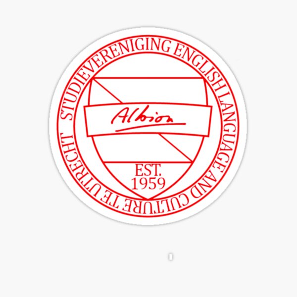 "Albion Logo (White)" Sticker by artsy-cici | Redbubble