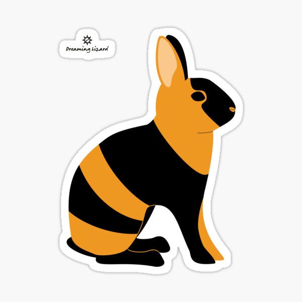 "Black Japanese Rabbit" Sticker for Sale by DreamingLizard | Redbubble