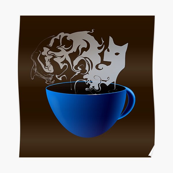 "Blue Java in Brown" Poster by Bluefxart | Redbubble