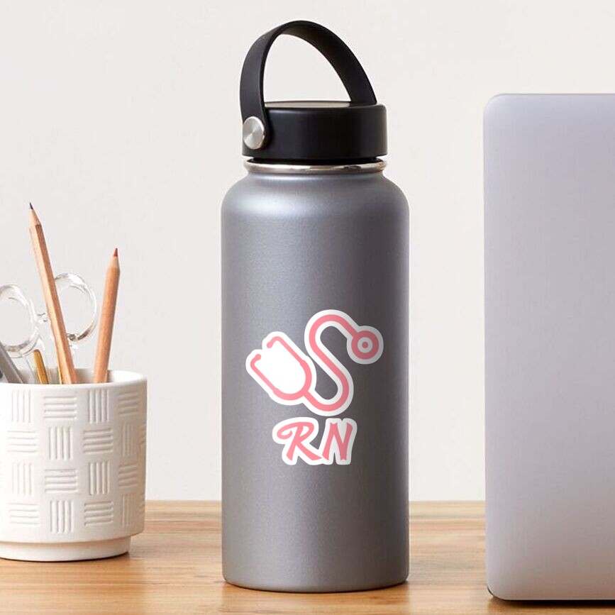 "RN - Cursive stethoscope " Sticker for Sale by sfemilycall | Redbubble
