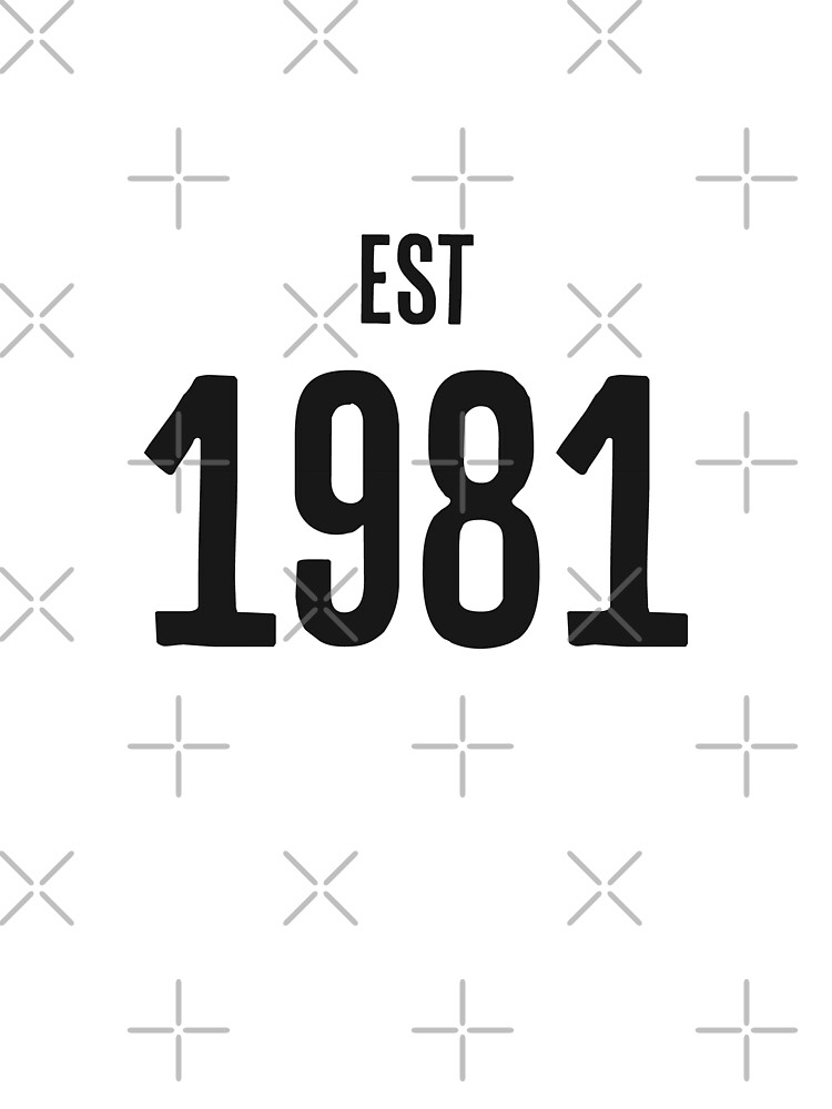 "Established 1981 | Est 1981" Sticker for Sale by art-fox | Redbubble