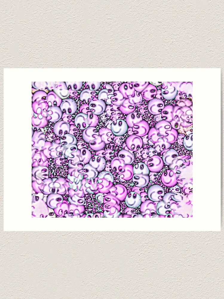 "Cute pattern of tiny smileys and ghosts" Art Print by Hujer | Redbubble