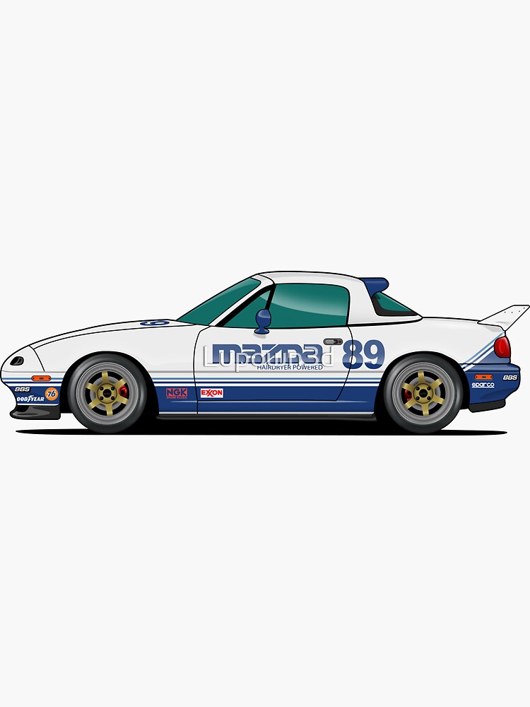 "Mazda Miata/MX5/Eunos - RX7 IMSA" Sticker for Sale by Lupown3d | Redbubble