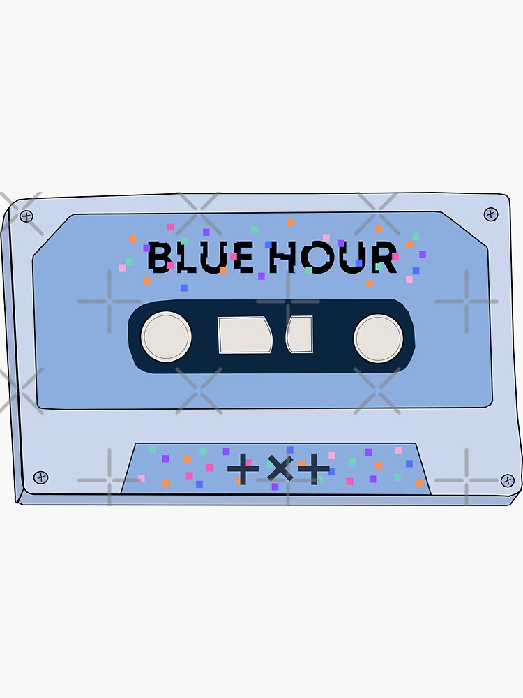 "Tomorrow X Together TXT Blue Hour Album Cassette Tape" Sticker for ...